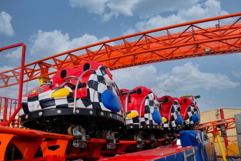 Roller Coaster Attraction in a Funfair Stock Photo - Image of park ...