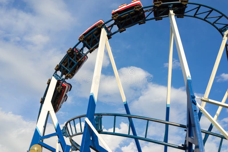 Blue Roller Coaster stock photo. Image of park, rail, curve - 6260134