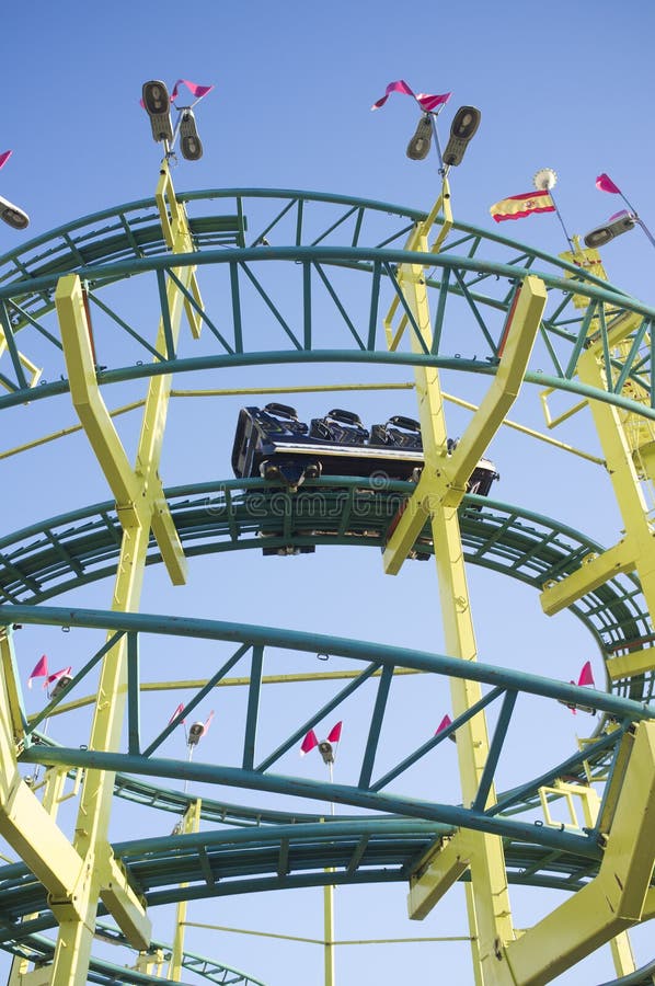 Roller Coaster Circles Structure Stock Photo - Image of amusement ...