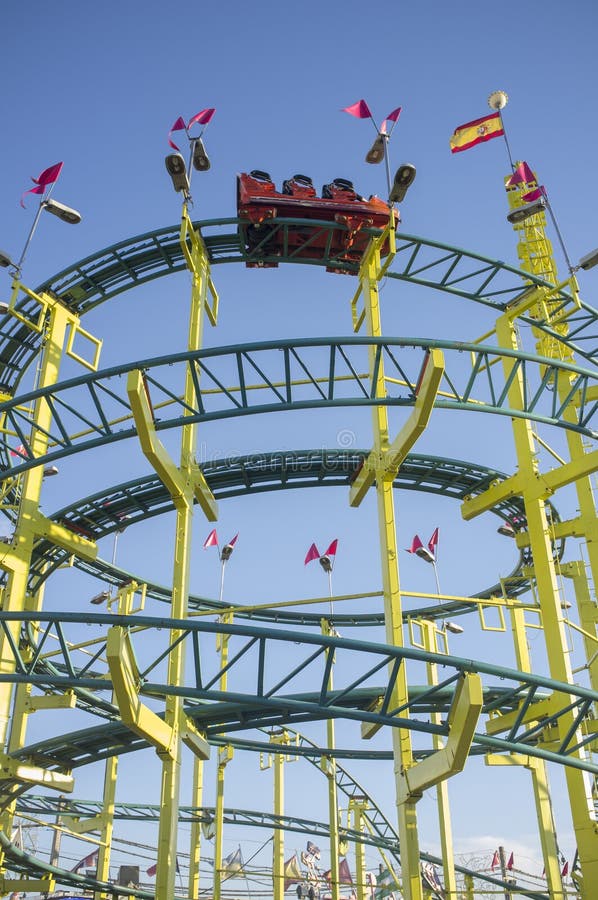 Roller Coaster Circles Structure Stock Photo - Image of amusement ...