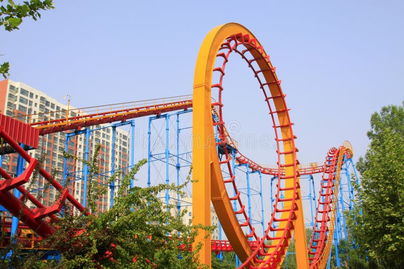 Roller Coaster Circular Orbit Stock Photo - Image of playground ...