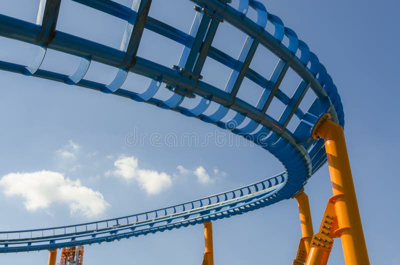 Roller coaster stock image. Image of orange, rail, post - 34386753