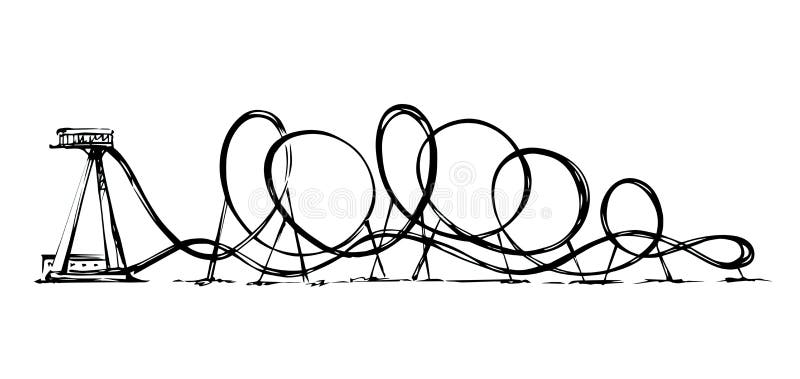 Roller Coaster Line Drawing Stock Illustrations – 112 Roller Coaster ...