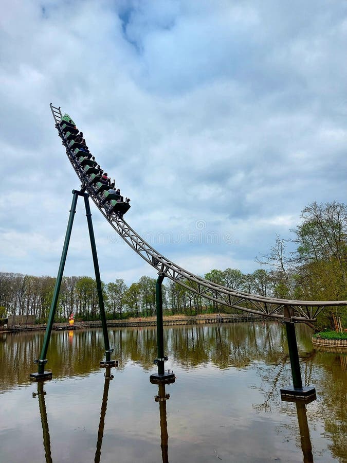 Roller Coaster Flying of the Track in Belgium Editorial Stock Photo ...