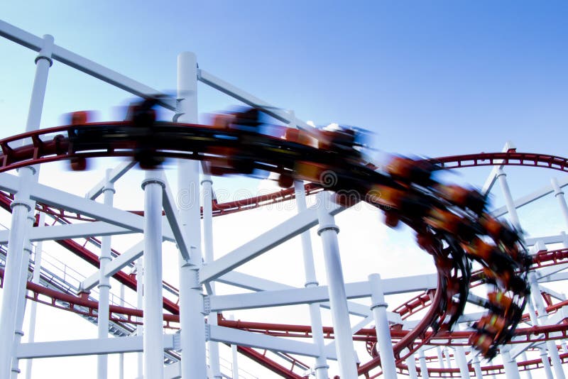 Roller Coaster Fun at Amusement Park Stock Photo - Image of coaster ...