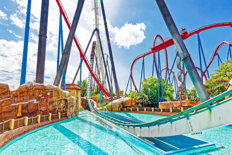 Roller Coaster in Funny Amusement Park Editorial Image - Image of fear ...