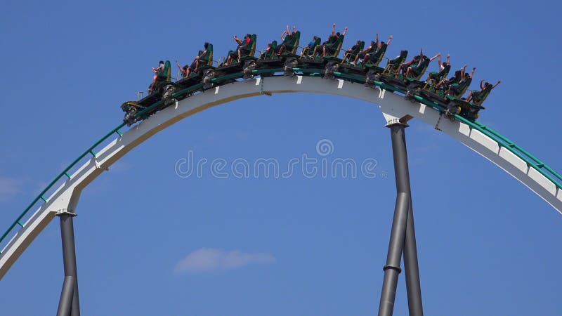 Roller Coaster Going Over Loop Stock Photo - Image of park, loops: 92177926