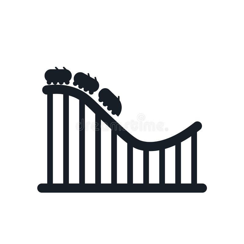 Roller Coaster Icon Vector Sign and Symbol Isolated on White Background ...