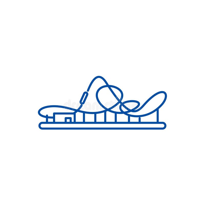 Roller Coaster Line Icon Concept. Roller Coaster Flat Vector Symbol ...