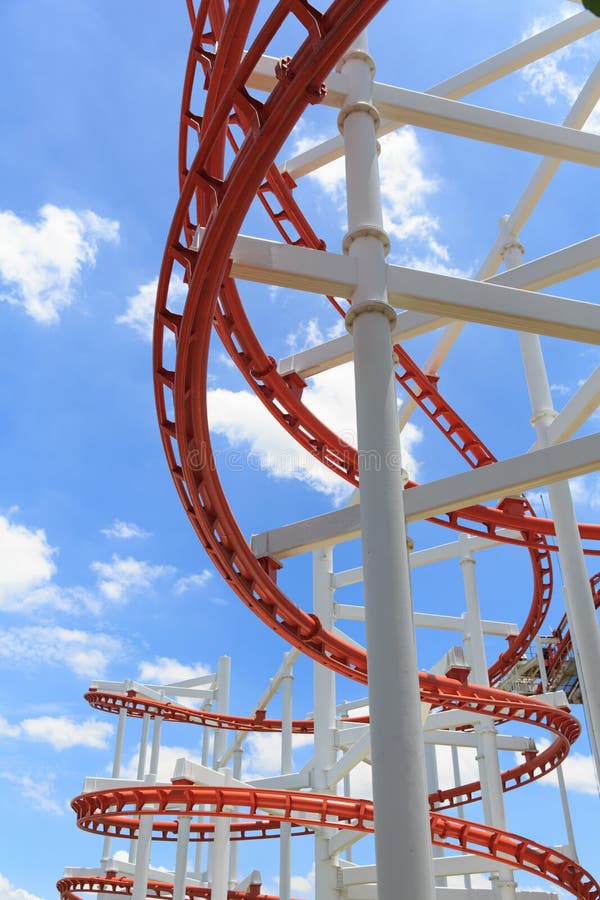 Roller Coaster Lines in Blue Sky Stock Image - Image of loop ...