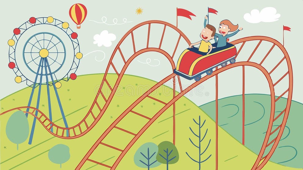 Roller Coaster Loop Adventure, Theme Park Excitement and Ride Fun ...