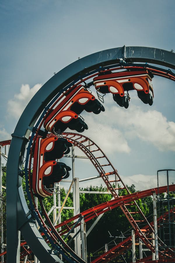Roller coaster in loop stock image. Image of gravity, design - 9876559
