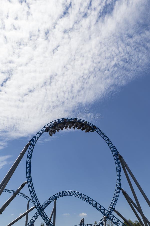 Roller Coaster Loop and Blue Sky Stock Image - Image of enjoy ...
