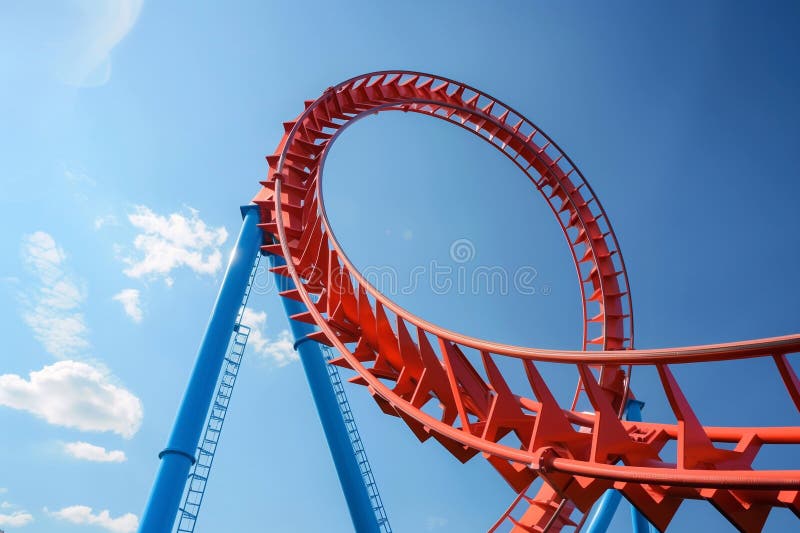 A Roller Coaster Loop Rises High into the Sky, Showcasing Its Vibrant ...