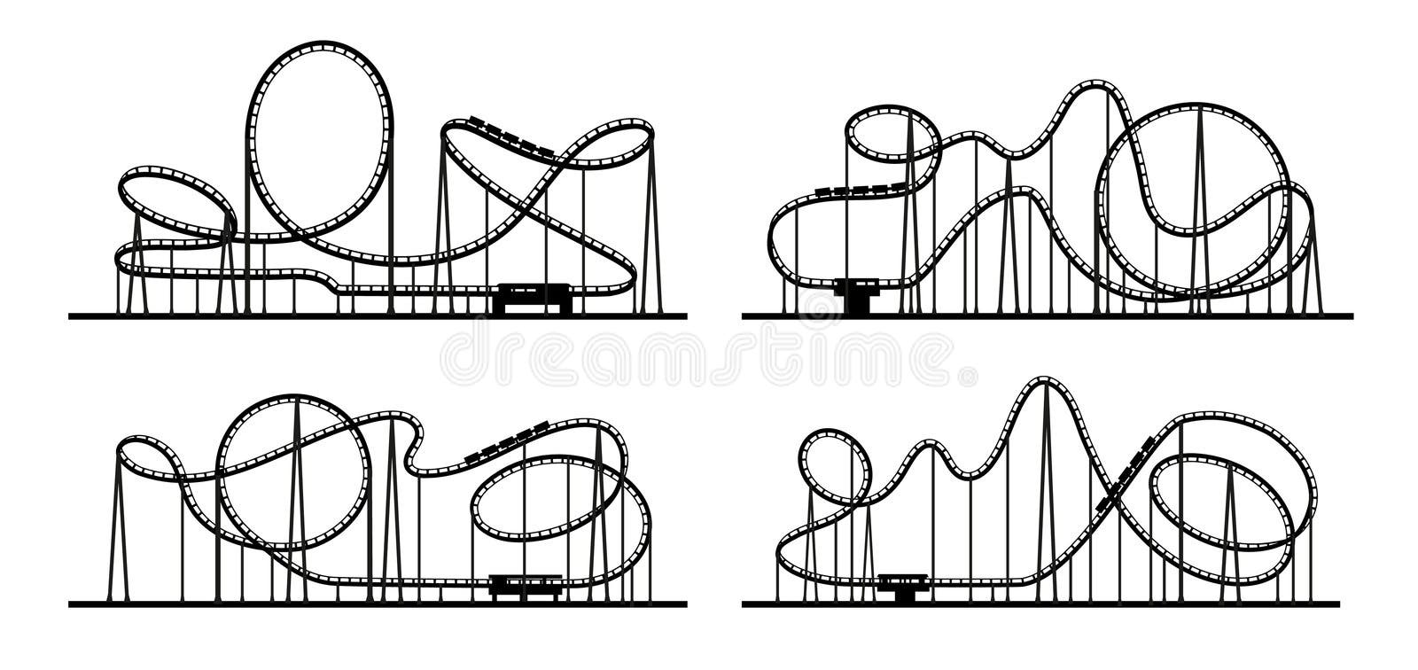 Loop De Loop Adventure an Illustrated Roller Coaster Journey.AI ...