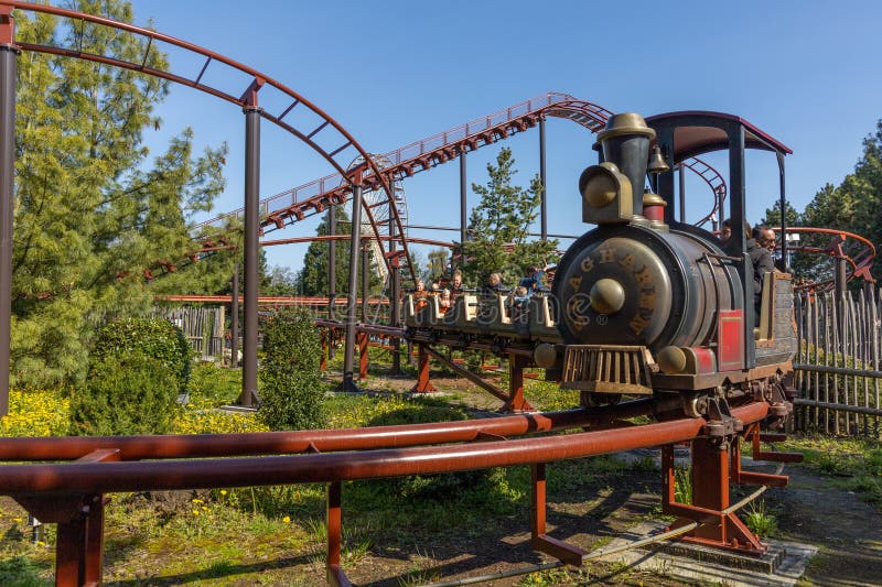 Roller Coaster Mine Train in Slagharen Attraction Park. Stock Image ...