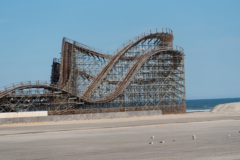 Roller Coaster on the Ocean Fun Park New Stock Photo - Image of closeup ...