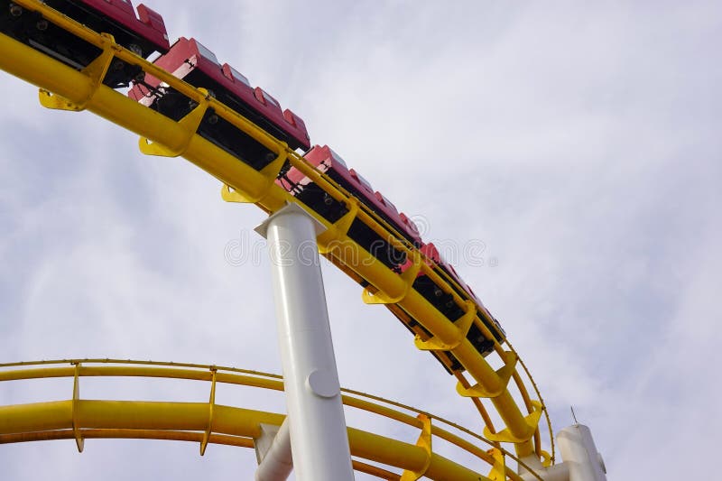 Pacific Park Coaster Loops into Cloudy Sky Stock Image - Image of ...