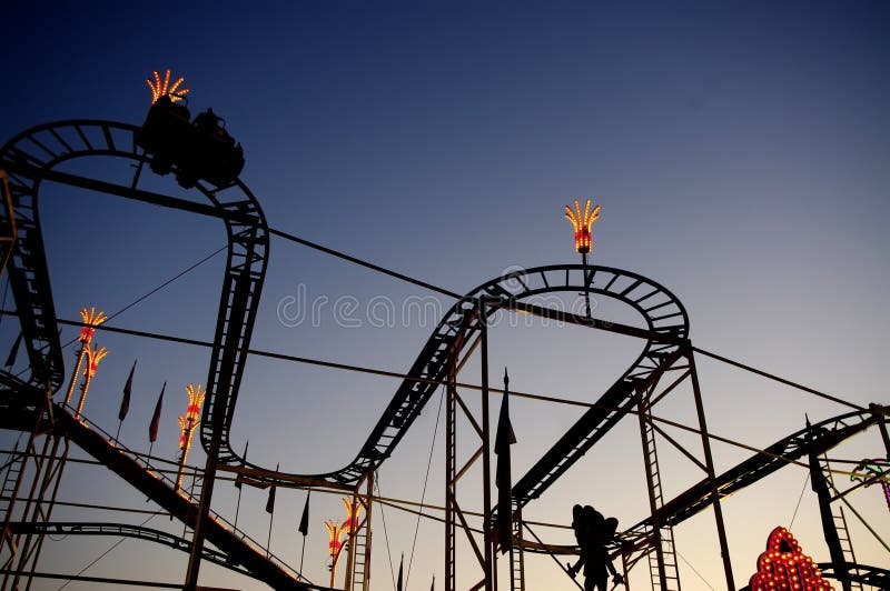Roller coaster stock photo. Image of leisure, amuse, sunset - 79061554