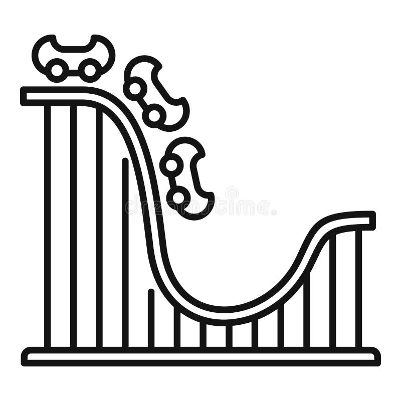 Roller Coaster Park Icon, Outline Style Stock Vector - Illustration of ...