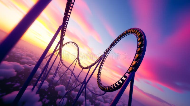 Roller Coaster Purple Sky Background Stock Photos - Free & Royalty-Free ...