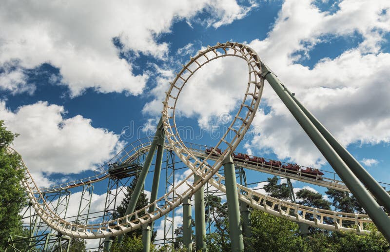 The Roller Coaster the Python in the Amusement Park Efteling Editorial ...