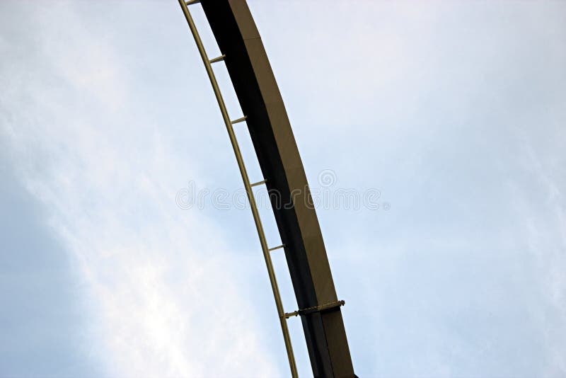 Roller Coaster Rail Alone in the Sky Stock Image - Image of enjoyment ...