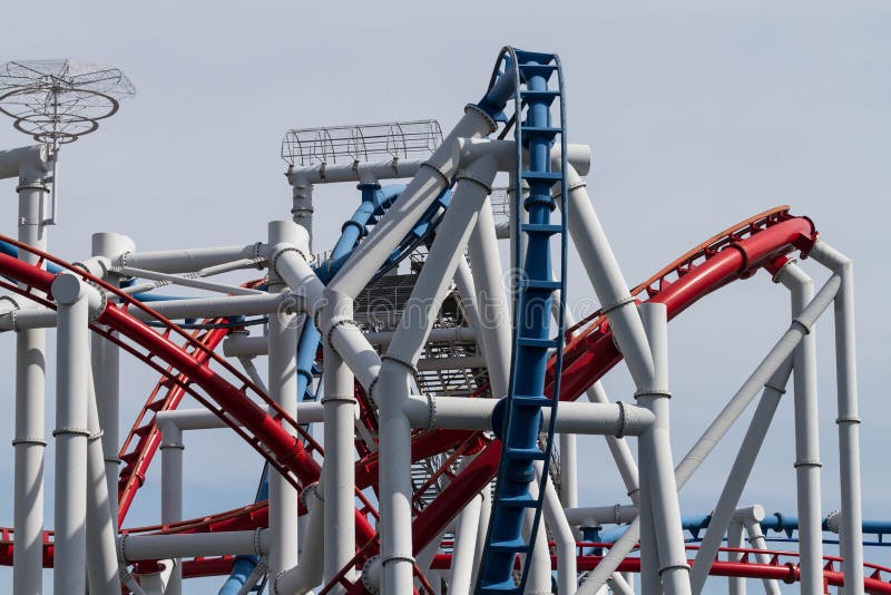 Roller coaster rail stock image. Image of funfair, ride - 43987057