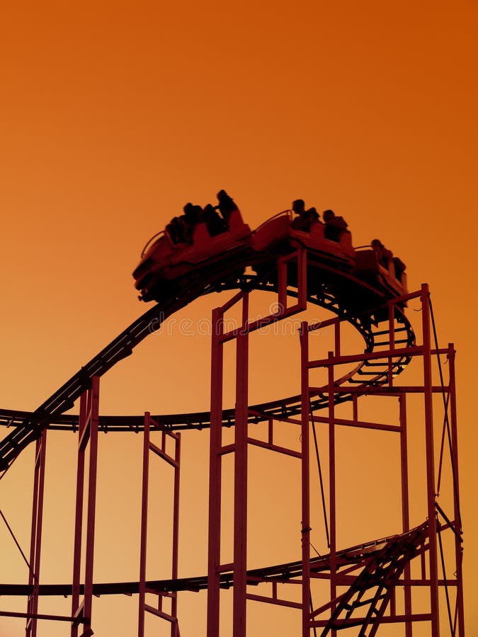 Roller coaster ride stock image. Image of sunset, riding - 9343947