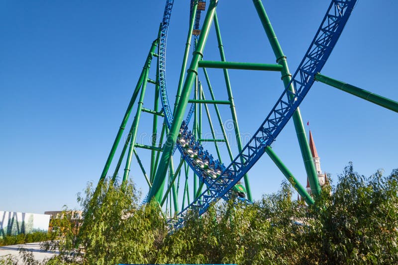 Roller Coaster Ride Against Blue Sky in a Nice Day Editorial Photo ...