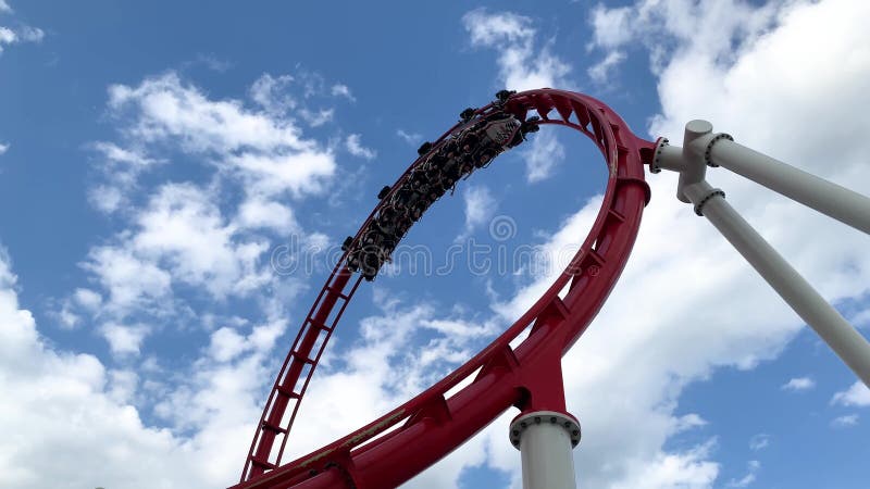 Roller Coaster Ride at an Amusement Park. Stock Video - Video of ...