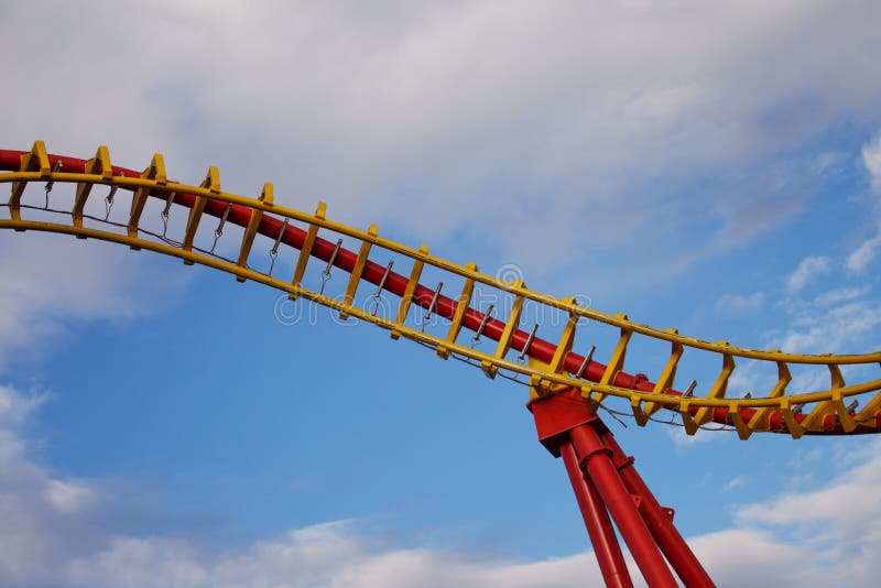 Roller Coaster Ride in Amusement Park. Entertainment and Adventure ...