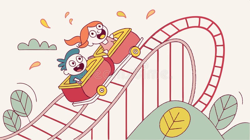 Roller Coaster Ride, Amusement Park Thrill Vector Design Generative AI ...