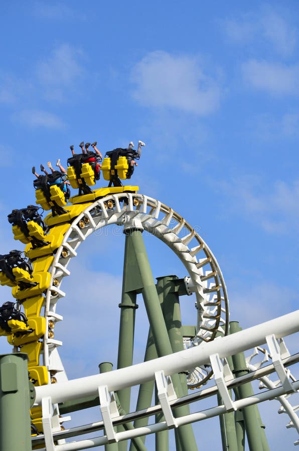 Roller Coaster Ride with Blue Sky in Background Stock Photo - Image of ...