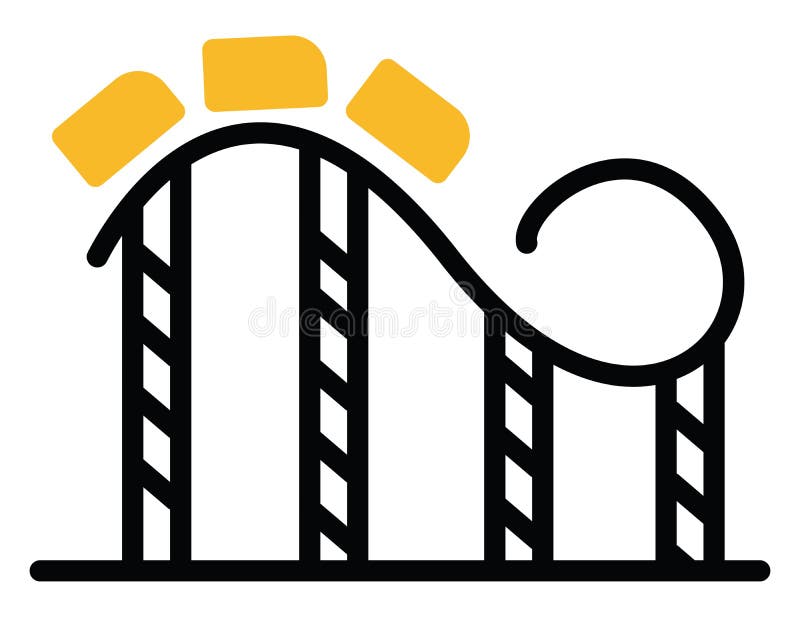 Roller coaster ride, icon stock vector. Illustration of rollercoaster ...