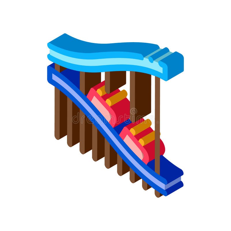 Roller Coaster Ride Isometric Icon Vector Illustration Stock Vector ...