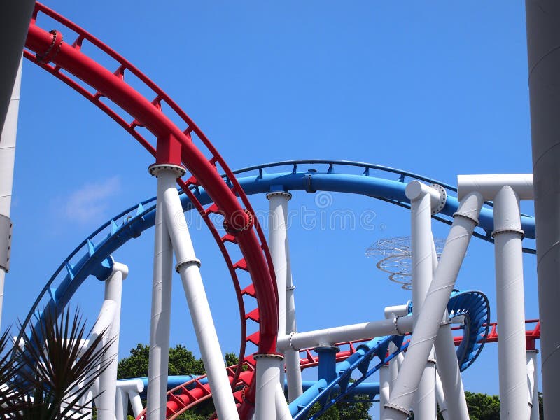 A Roller Coaster S Loop with Blue Sky Stock Photo - Image of metal ...