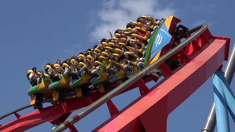 Roller Coaster in Slow Motion Stock Video - Video of rolling, motion ...