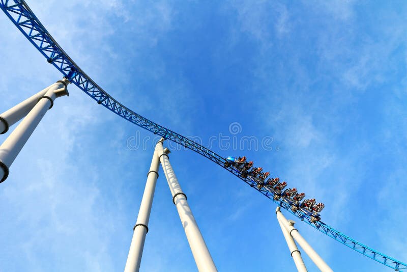 Blue Fire Roller Coaster High Speed Ride Stock Photos - Free & Royalty ...