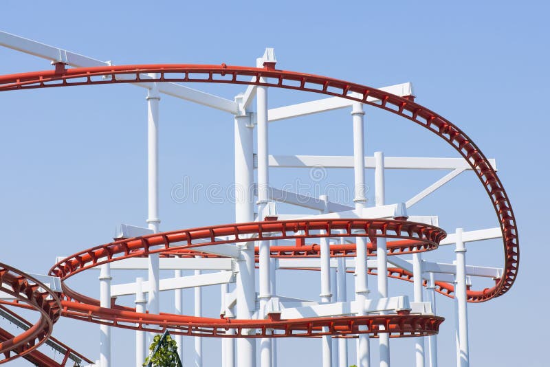 Roller Coaster Steel Structure Track. Stock Photo - Image of loop ...
