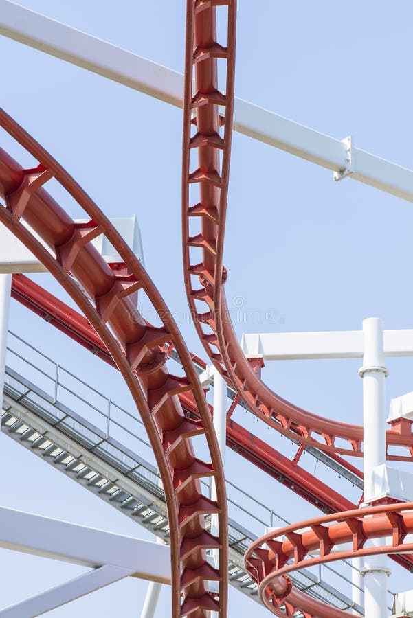 Roller Coaster Steel Structure Track. Stock Photo - Image of loop ...