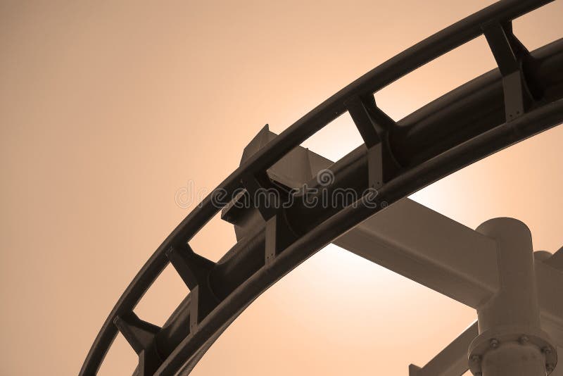 Roller Coaster Steel Track in Sepia. Stock Photo - Image of vintage ...