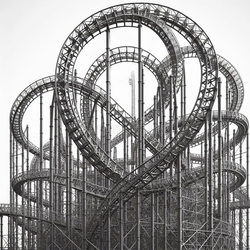 Roller Coaster Structure the Intricate Steel Framework of a Roll Stock ...