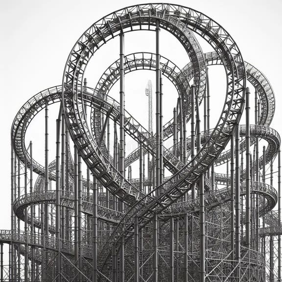 Roller Coaster Structure the Intricate Steel Framework of a Roll Stock ...