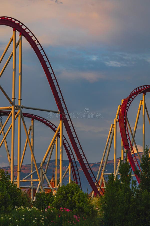 Roller Coaster during the Sunset Stock Image - Image of roller ...