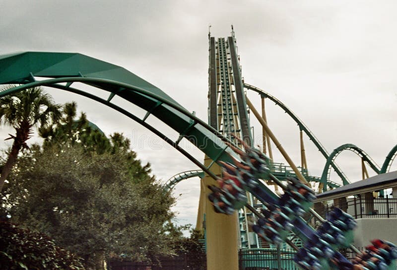 Roller Coaster in Theme Park in Orlando, Florida Stock Photo - Image of ...