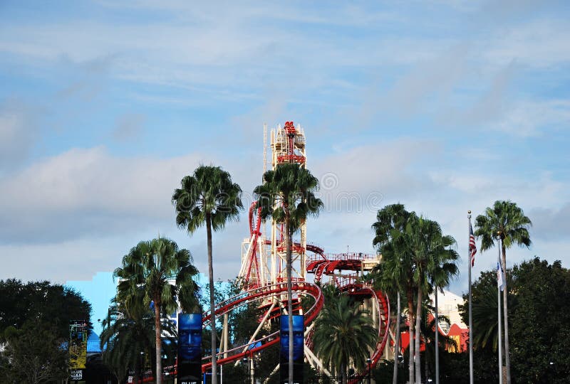 Roller Coaster in the Theme Park Universal Studios in Orlando, Florida ...
