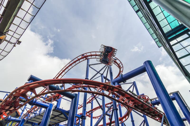 Roller coaster track stock image. Image of leisure, carousel - 33355453