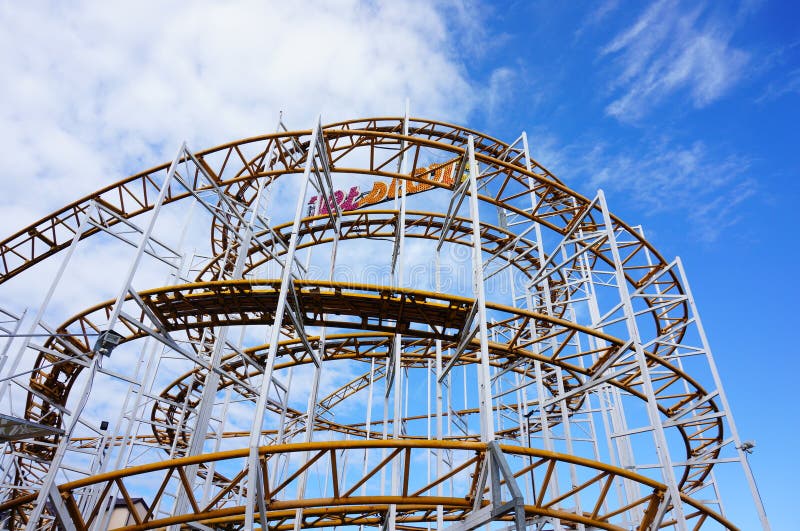 Curves of a Roller Coasterat Sunset or Sunrise Stock Image - Image of ...
