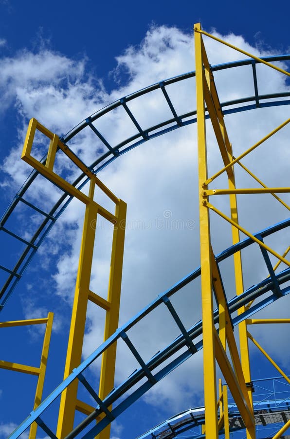 Roller coaster track. stock image. Image of ride, funfair - 55101569